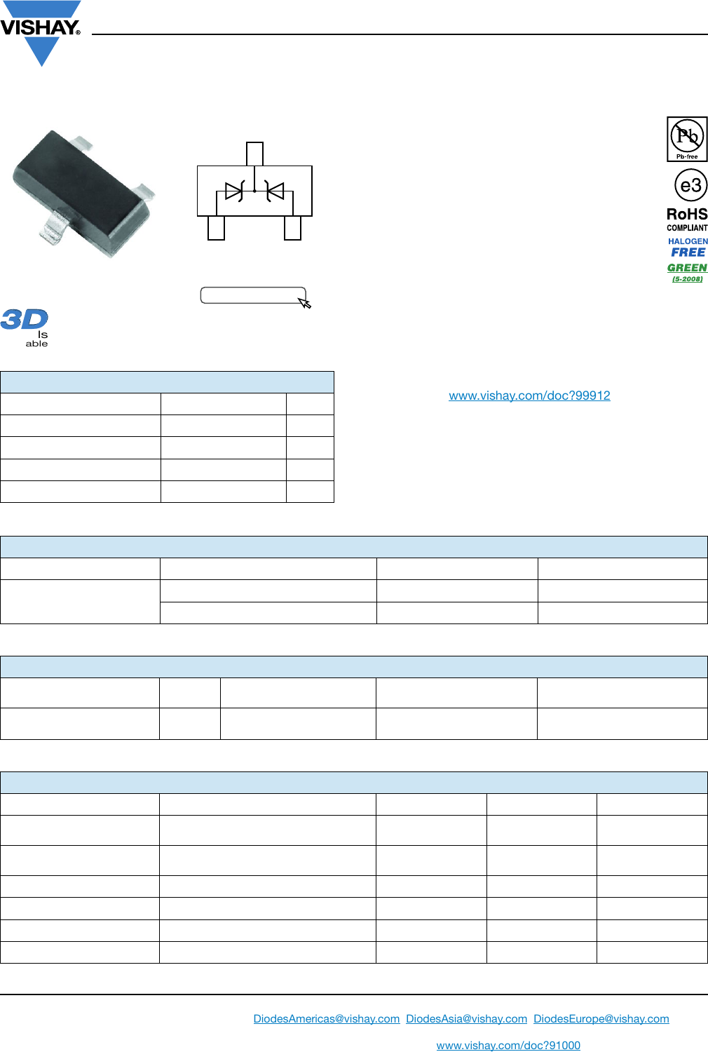 DZ23-G Series Datasheet by Vishay Semiconductor Diodes Division | Digi-Key Electronics