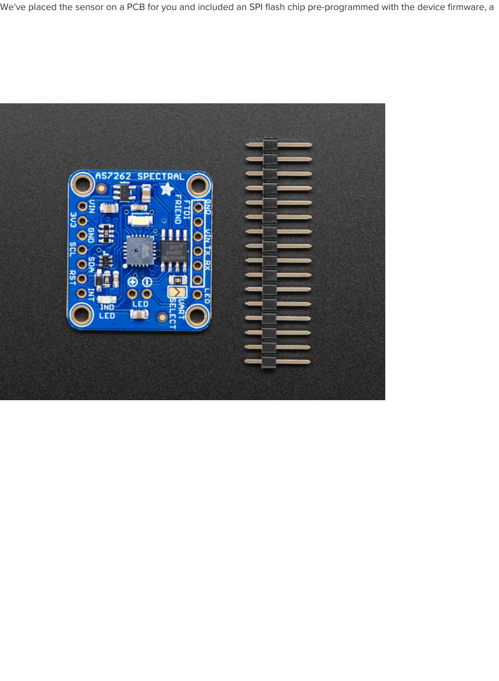 AS7262 6-channel Visible Light Sensor Guide Datasheet by Adafruit ...